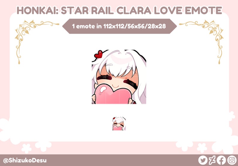Honkai: Star Rail Clara Love Emote for Twitch/discord/youtube - Etsy ...