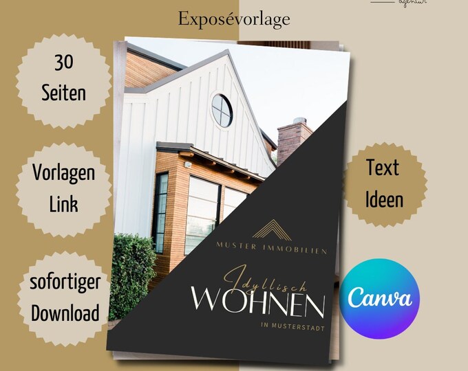 Exposévorlage Immobilienmakler, Expose Immobilien Canva ...
