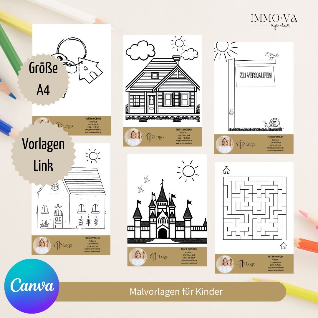 6 Real Estate Coloring Pages for Kids Marketing Templates for Real ...