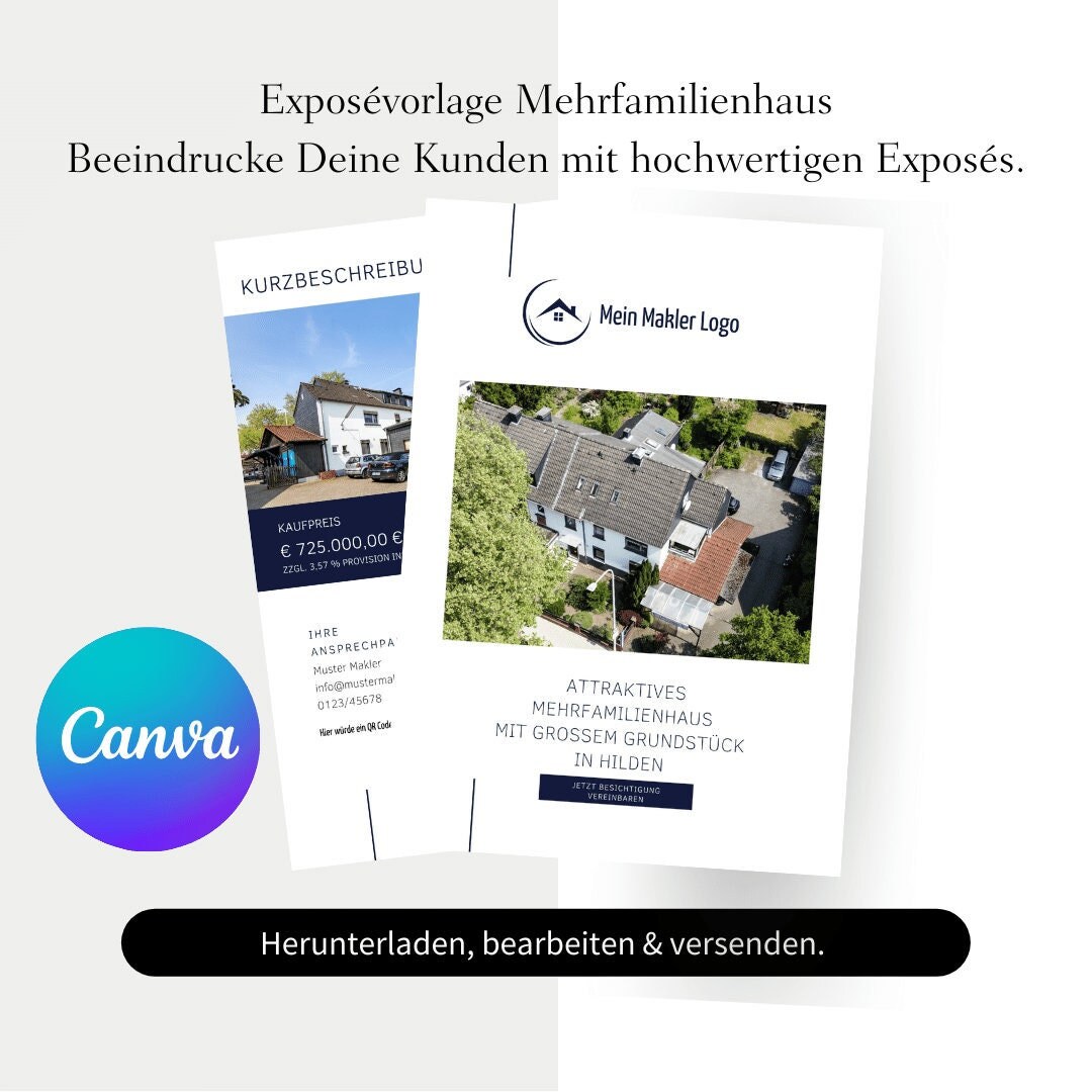 Real Estate Exposé Template, Exposé for Buyers, Expose Real Estate ...