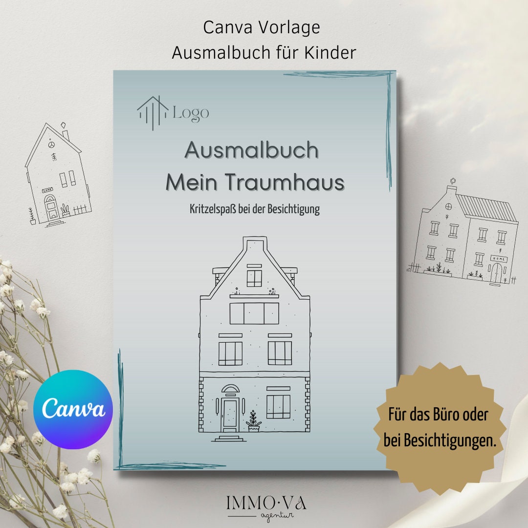 Real Estate Agent Coloring Book Template, Coloring Book for Kids, Real ...
