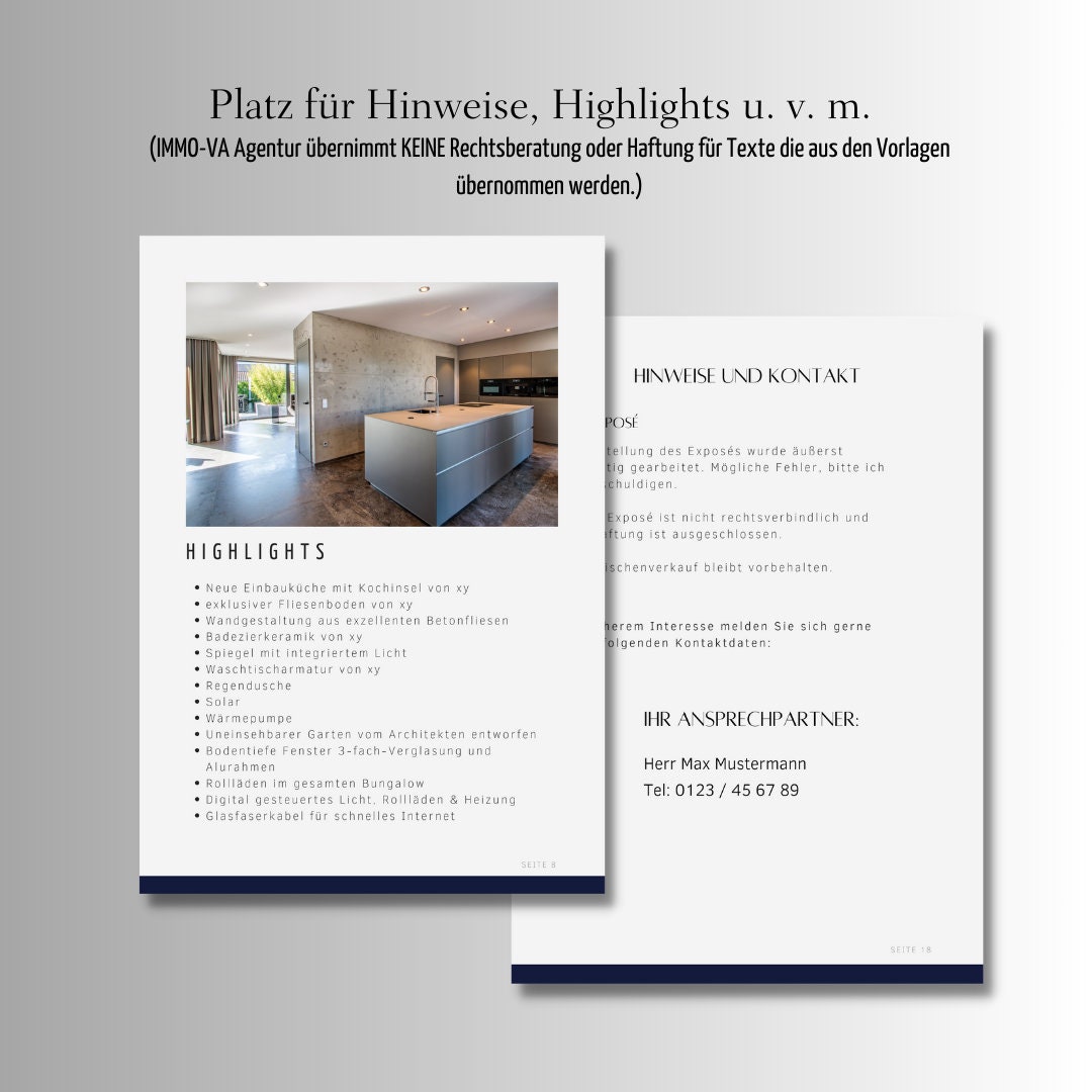 Exposé Template Private Sale, Expose Real Estate Canva, Real Estate ...