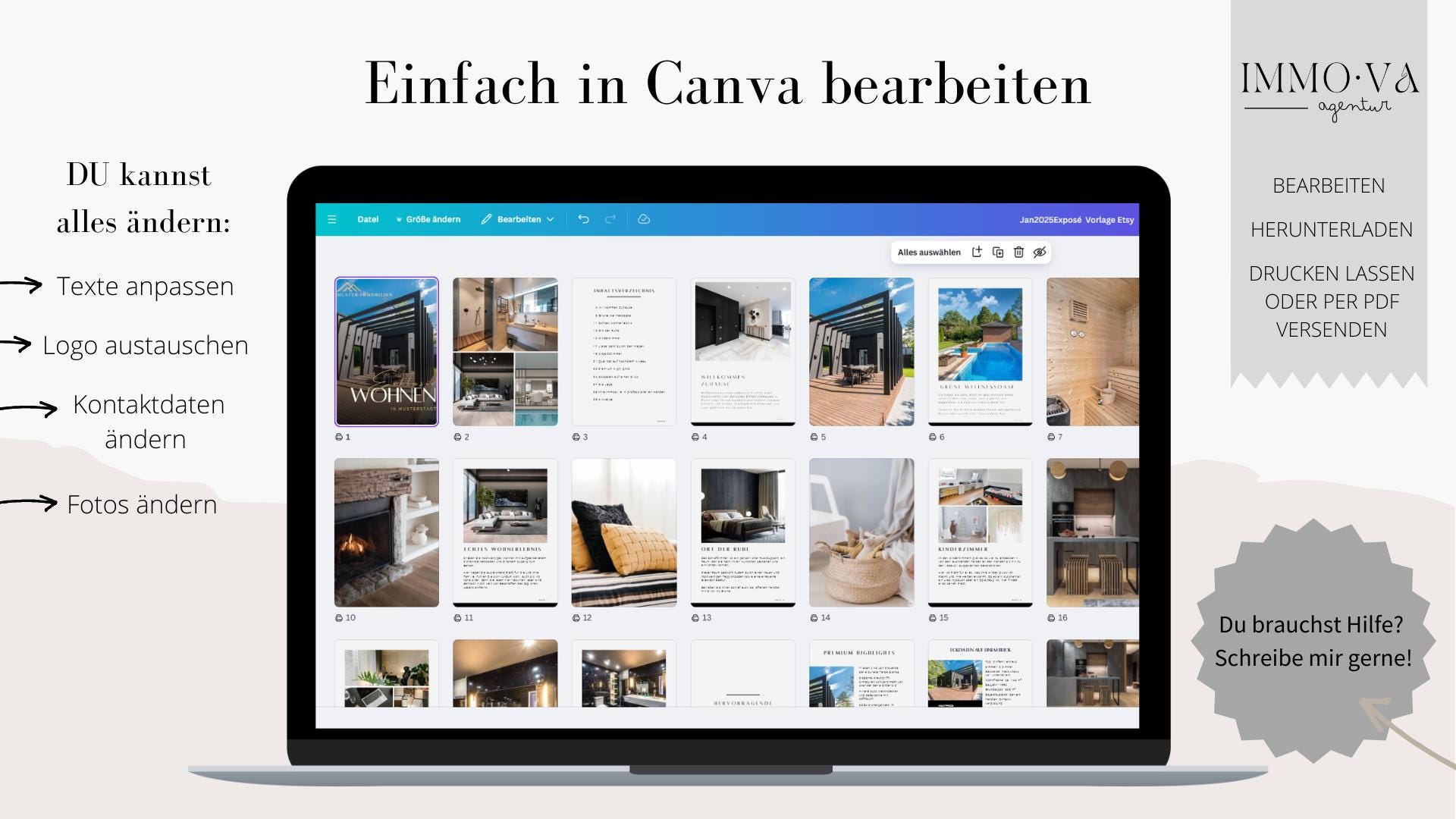 Luxurious Exposé Template as Templates LINK for Canva - Digital Product ...