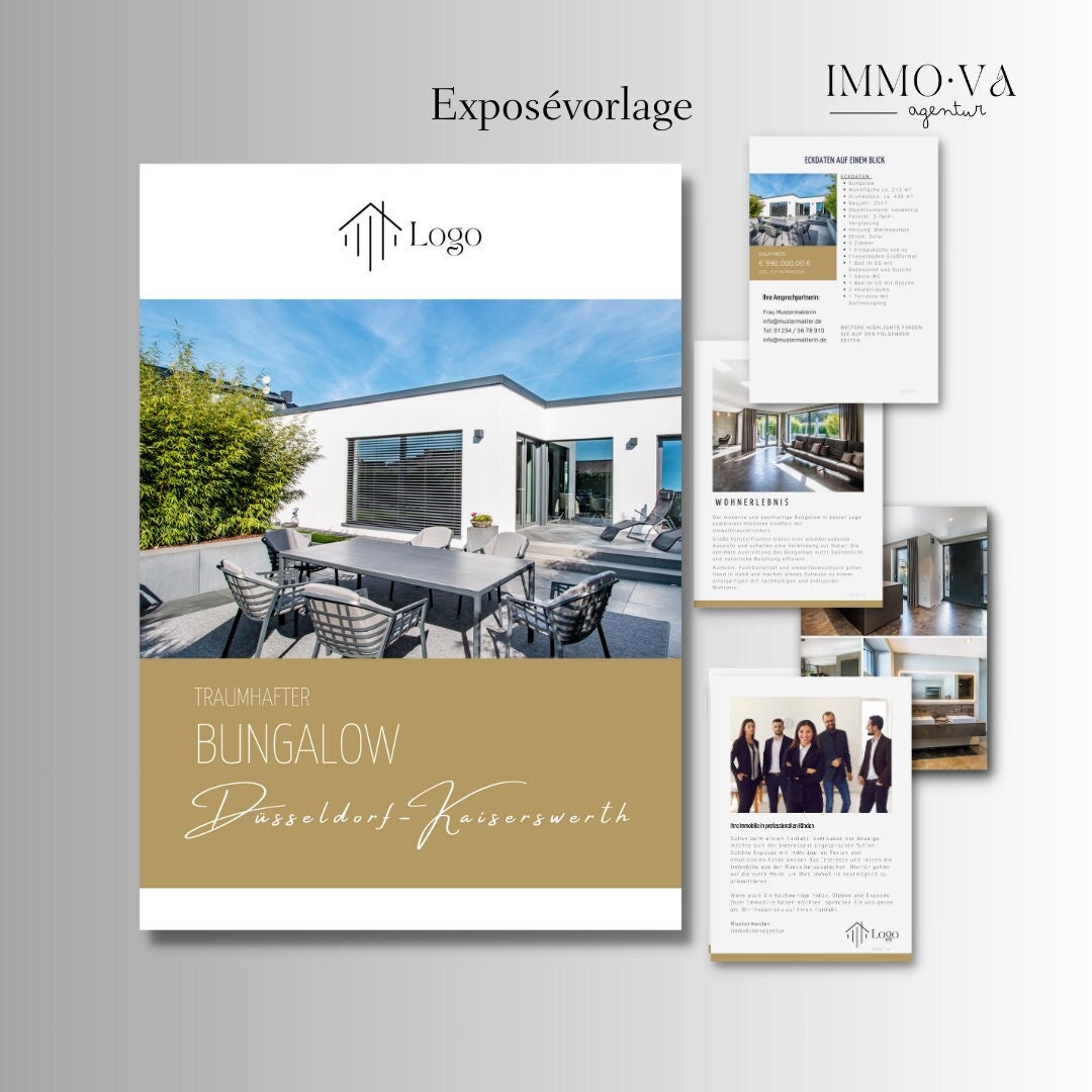 Exposé Template Real Estate Agent, Expose Real Estate Canva, Real ...