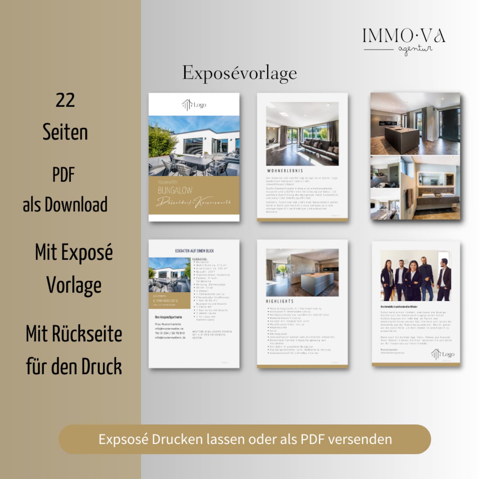 Exposé Template Real Estate Agent, Expose Real Estate Canva, Real ...
