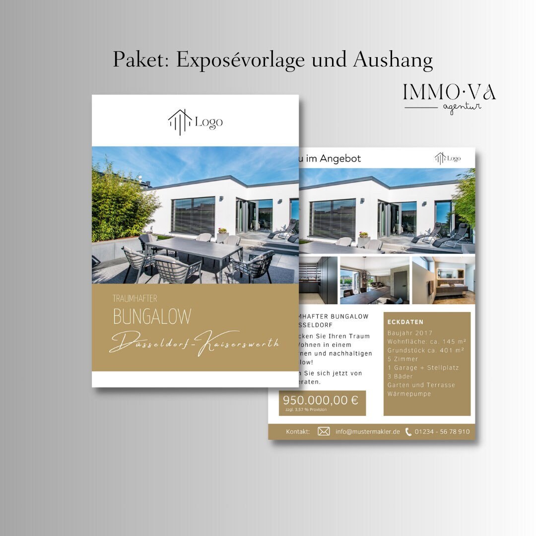 Package: Exposé Template and Showcase Notice for Real Estate Agents ...