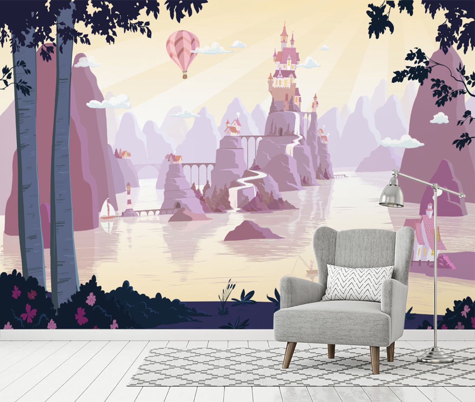 Children's Mural Fairy Tale Nursery Landscape Wallpaper - Etsy