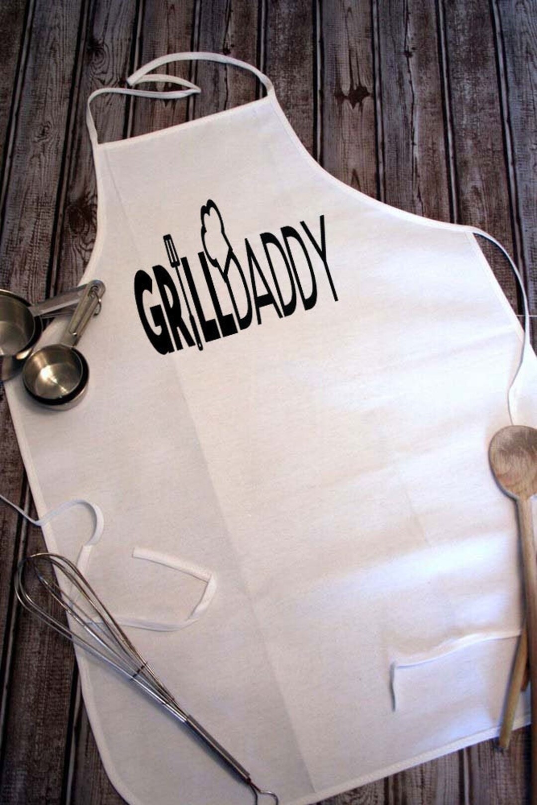 Funny Apron Grill Daddy Apron White Canvas Apron Christmas - Etsy