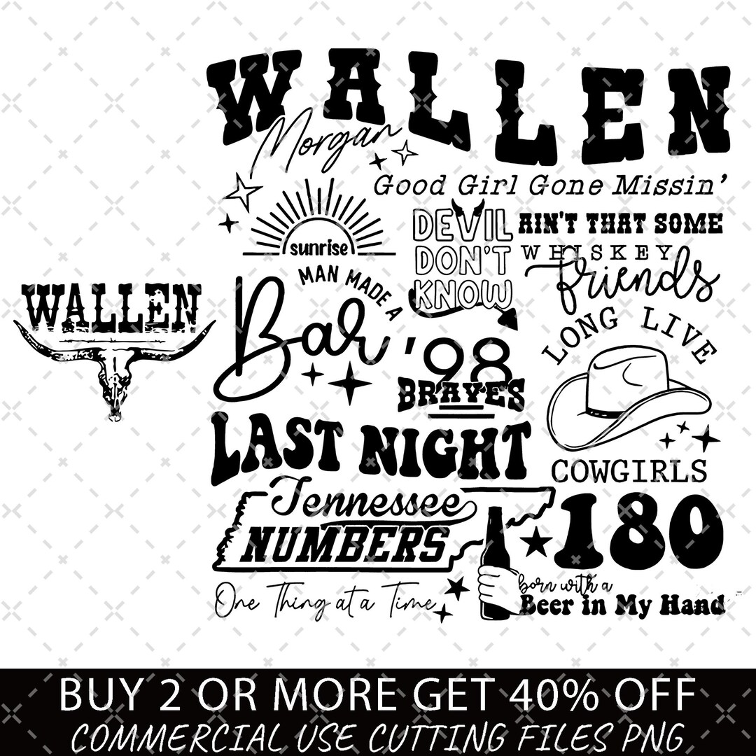 Wallen Western Png, Retro Wallen Western Png, Vintage Wallen Cowboy ...