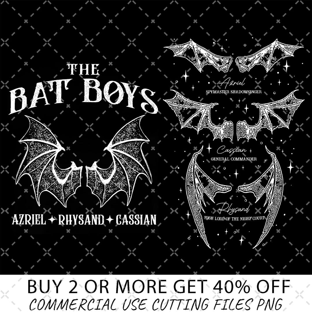 The Bat Boys Png, Vintage Acotar Bookish Png, the Night Court Illyrians ...