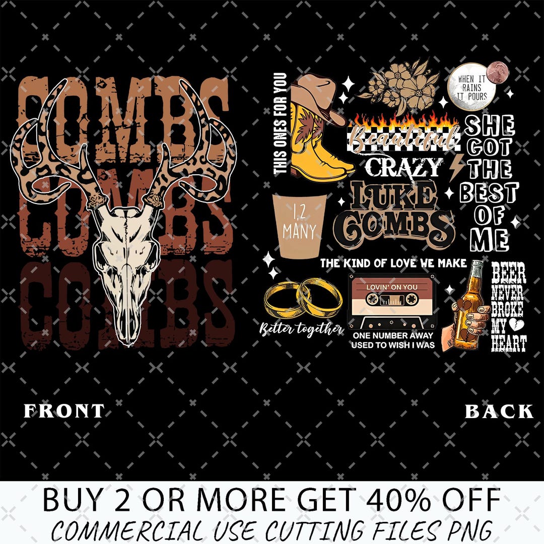 Combs Bullhead Merch, Country Music Digital File, Luke Combs World Tour ...