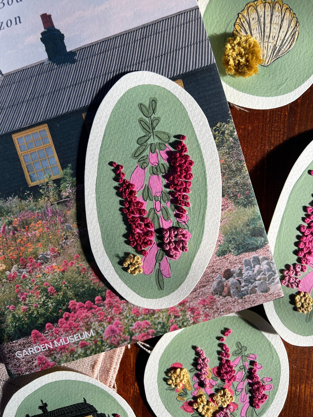 Foxglove Painting, Stitched Painting, Embroidery on Paper, Wild Flower ...
