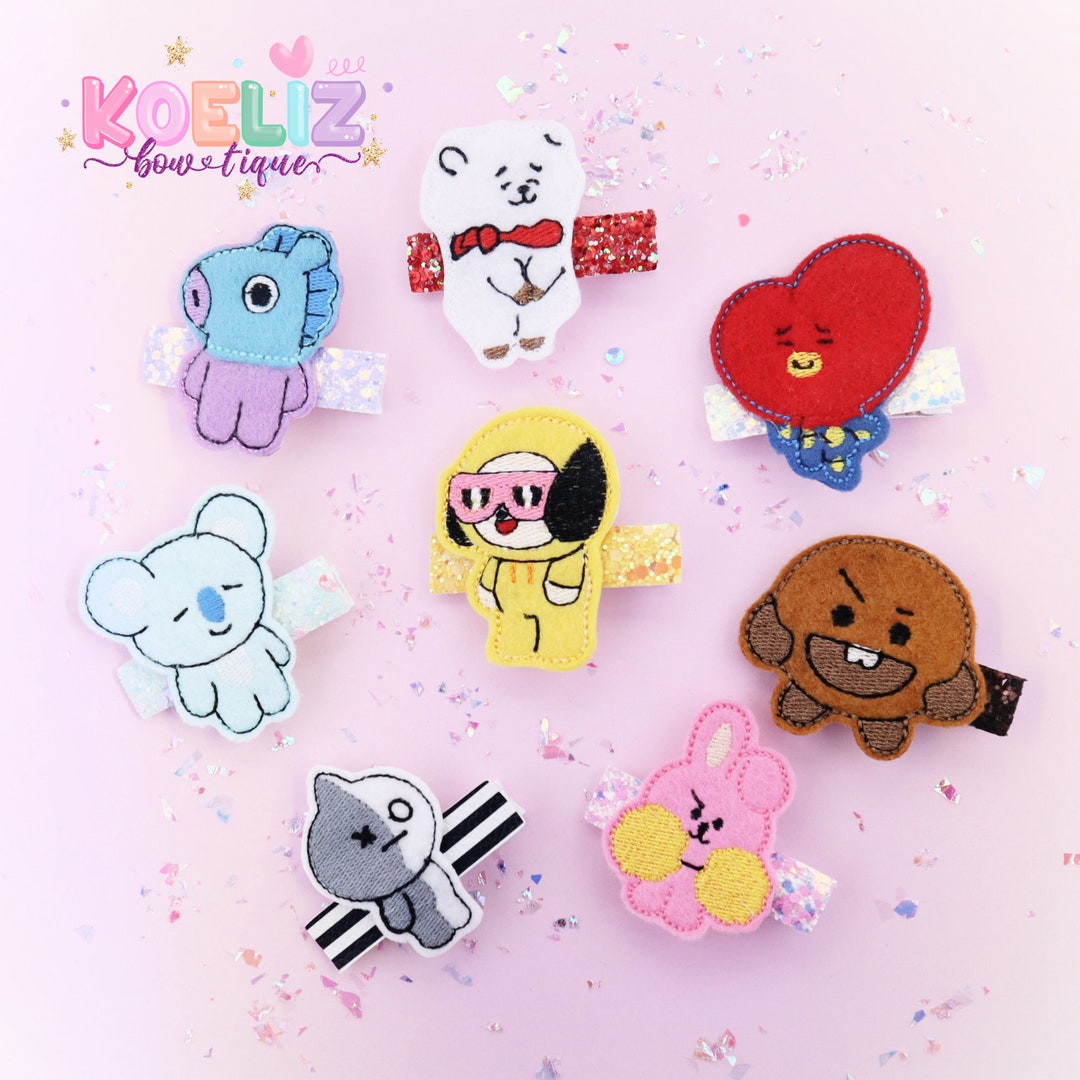 BTS Army Characters Hair Clips for Girls, Tweens and Teens Korean Hair ...