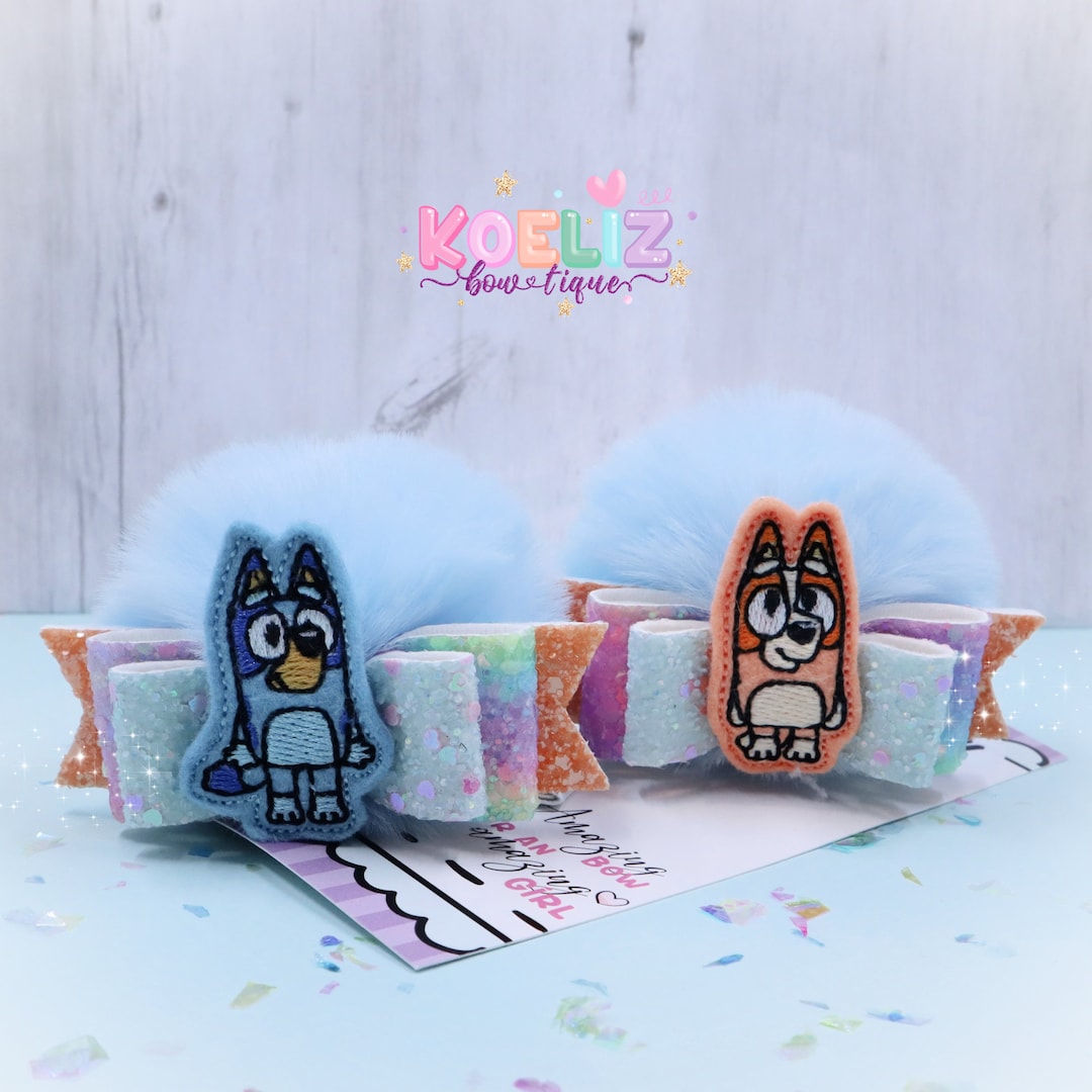 Bluey Pompoms Hair Clips for Girls Hair Accessories - Etsy