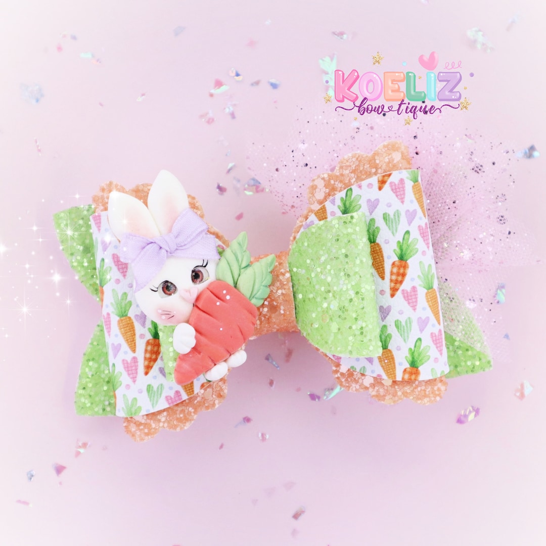 Easter Bunny Hair Bow for Girls and Toddlers Hair Accessory - Etsy
