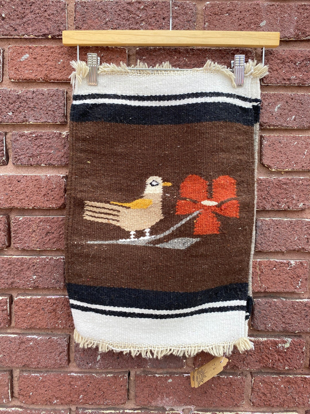 Set of Two Vintage Folk Art Bird Tapestries - Etsy
