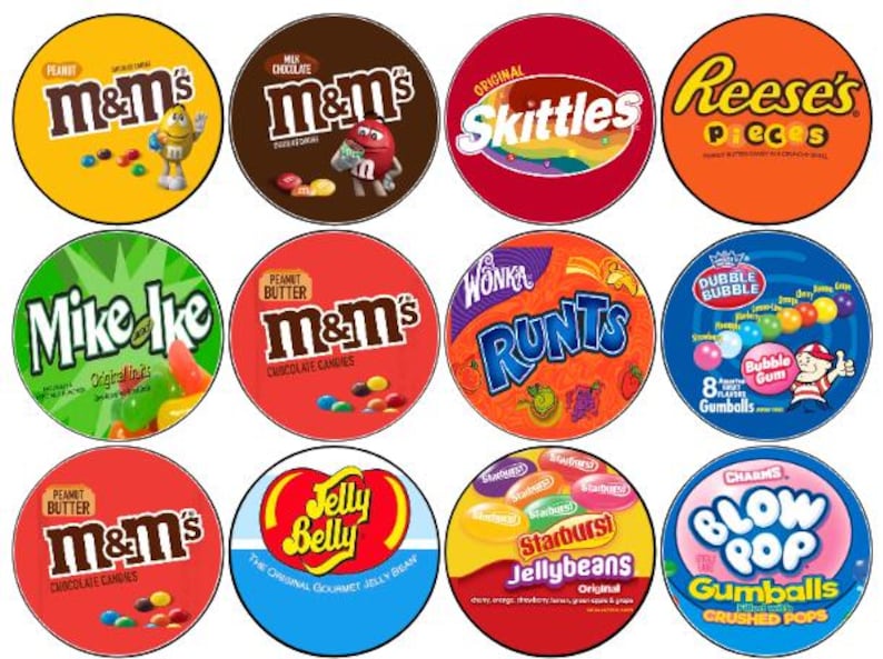 Candy Gumball VENDING MACHINE STICKERS Labels Decal - 2" Round - Etsy