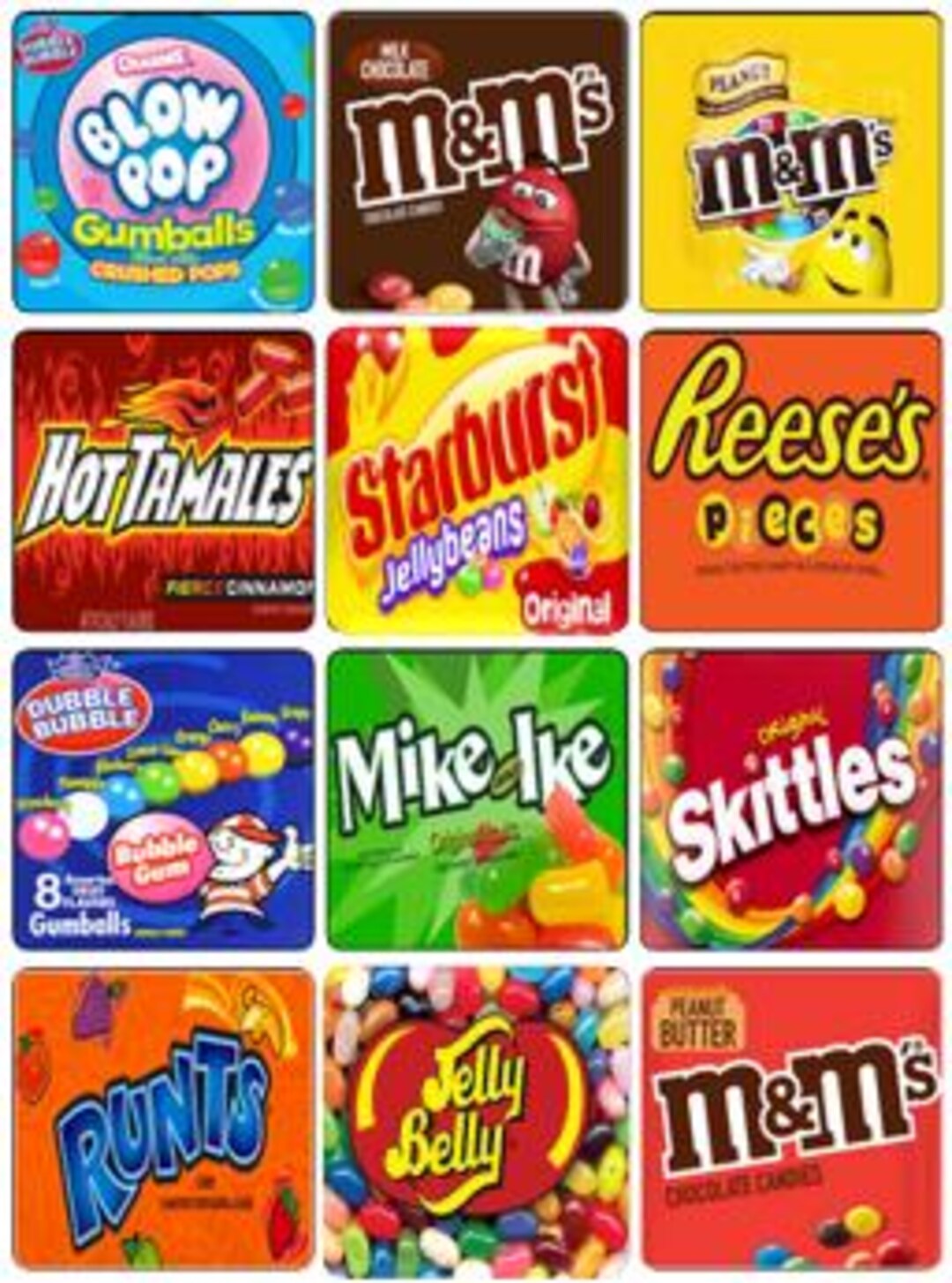 Candy VENDING MACHINE STICKERS Labels Decal - 2.5" X 2.5" - Etsy