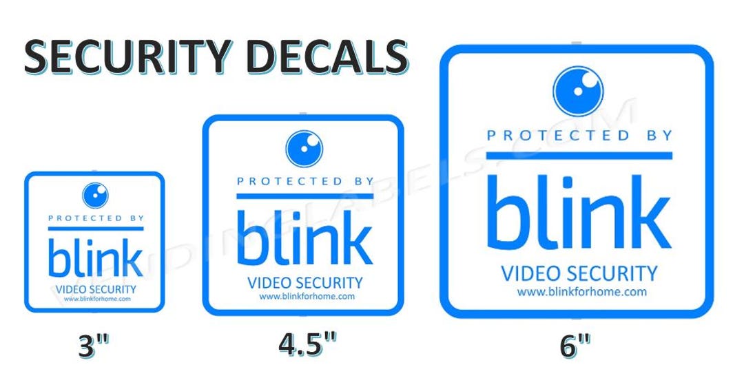 Blink Decal Sticker Security Camera Door Window Decal UV Resistant - Etsy