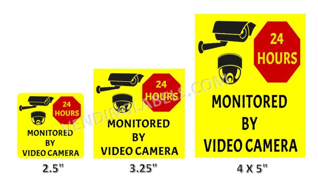 Monitored by Video Decal Sticker Security Camera Door Window Decal - Etsy