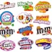 Die Cut Candy Gumball Vending Machine Label Sticker Single Triple Bulk ...