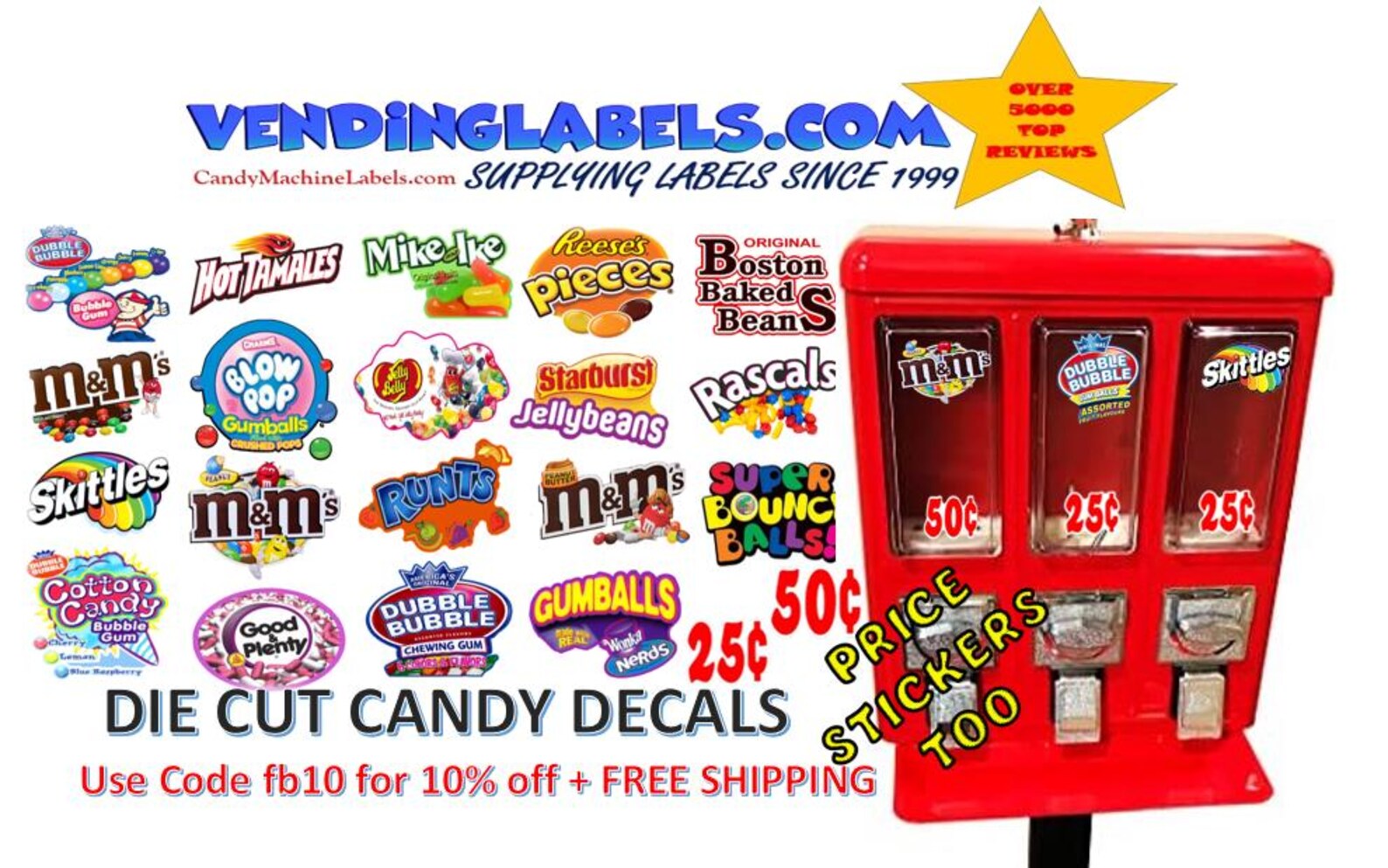 Die Cut Candy Gumball Vending Machine Label Sticker Decal 3" - Etsy