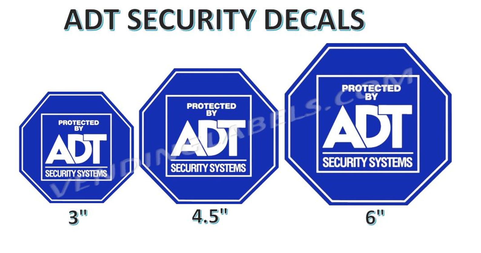 Blue Logo ADT Decal Sticker Security Camera Door Window Decal UV ...