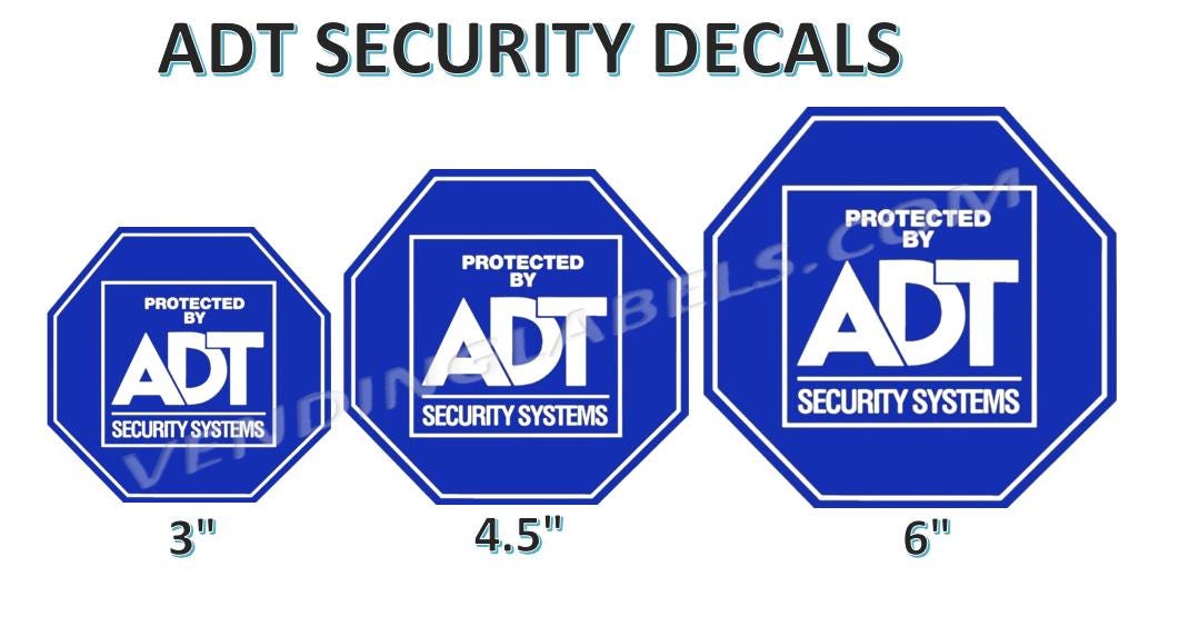 Blue Logo ADT Decal Sticker Security Camera Door Window Decal UV ...