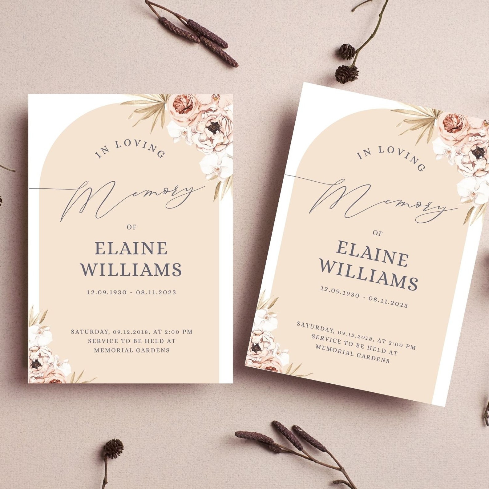 In Loving Memory Arch Funeral Program. Funeral Program With - Etsy