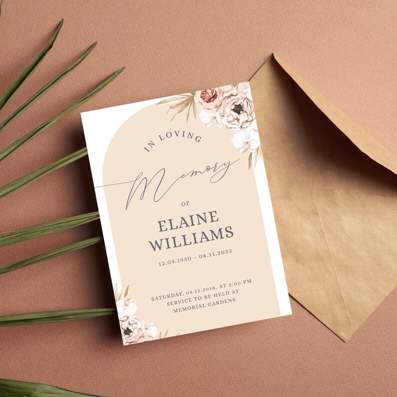 In Loving Memory Arch Funeral Program. Funeral Program With - Etsy