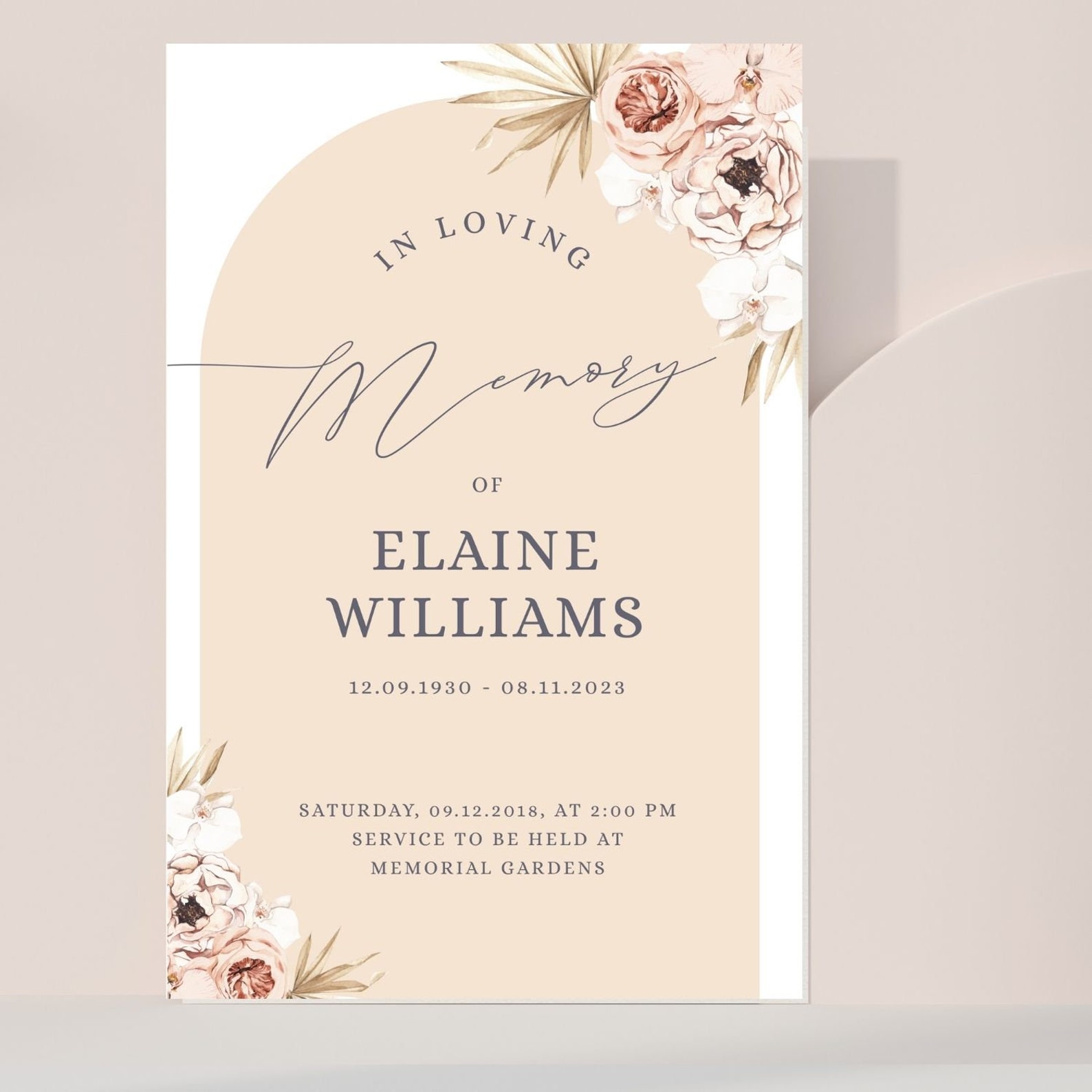 In Loving Memory Arch Funeral Program. Funeral Program With - Etsy