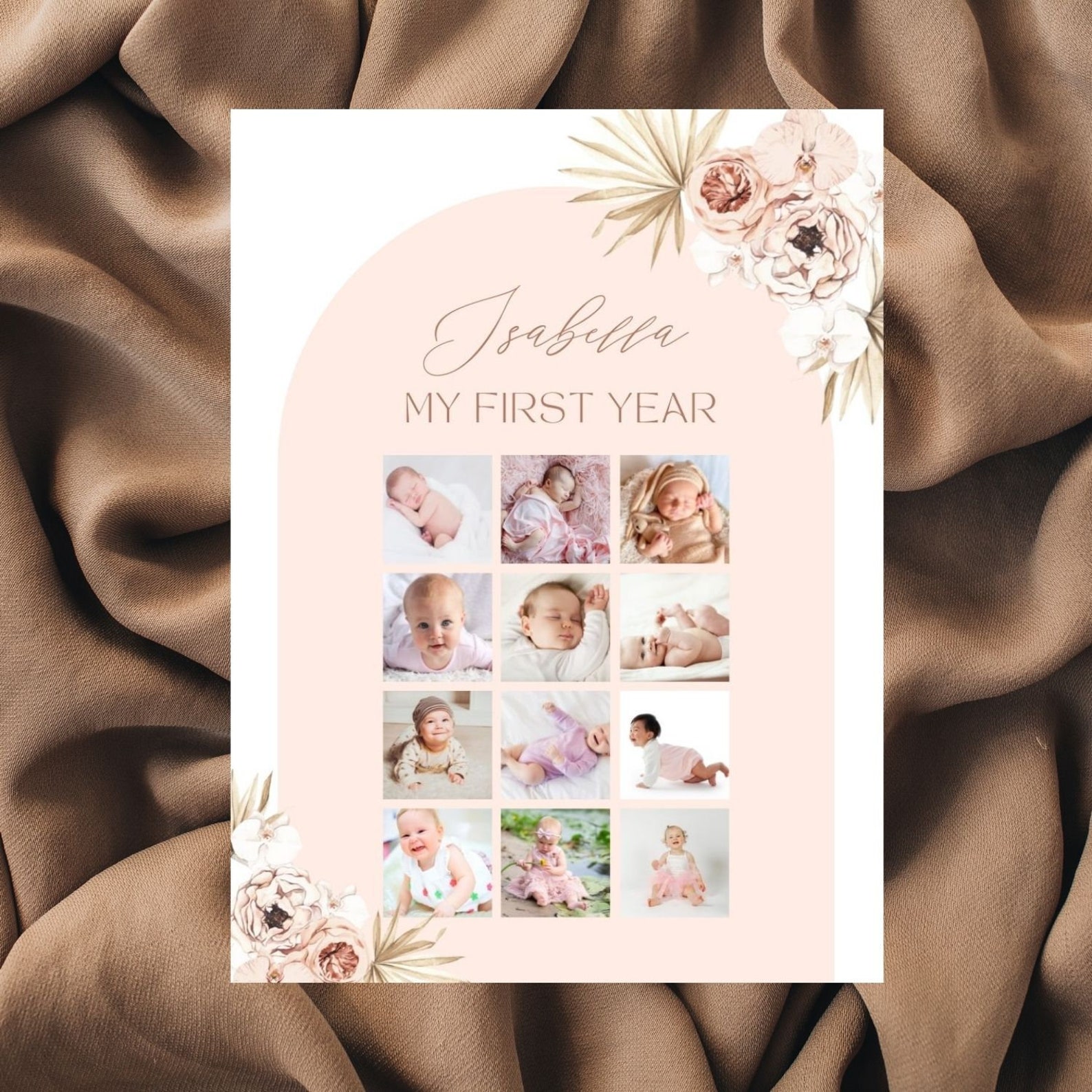 First Birthday Arch Boho Photo Collage Sign One Year Photo - Etsy