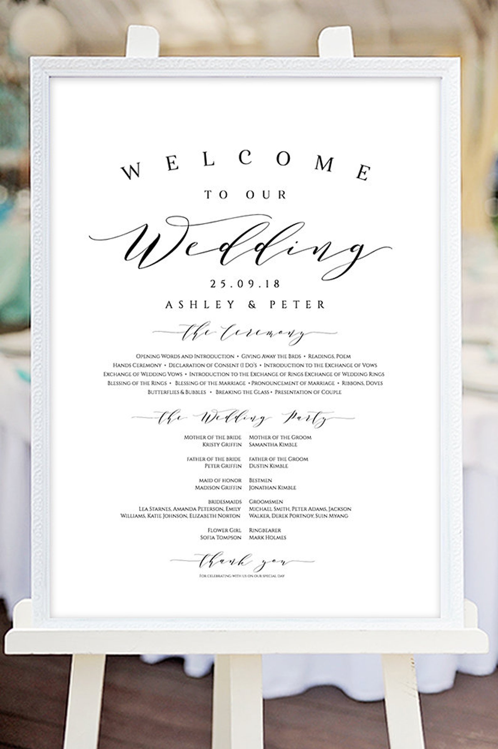 Welcome to Wedding sign Ceremony Wedding Sign Editable | Etsy