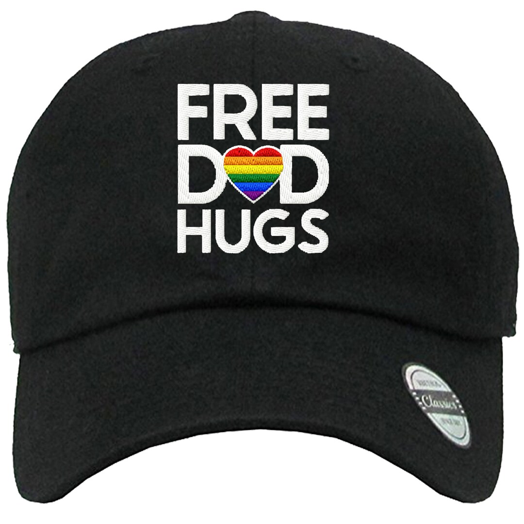Free Dad Hugs Embroidered Polo Style Dad Hat, LGBTQ+, Gay, Pride, Love ...