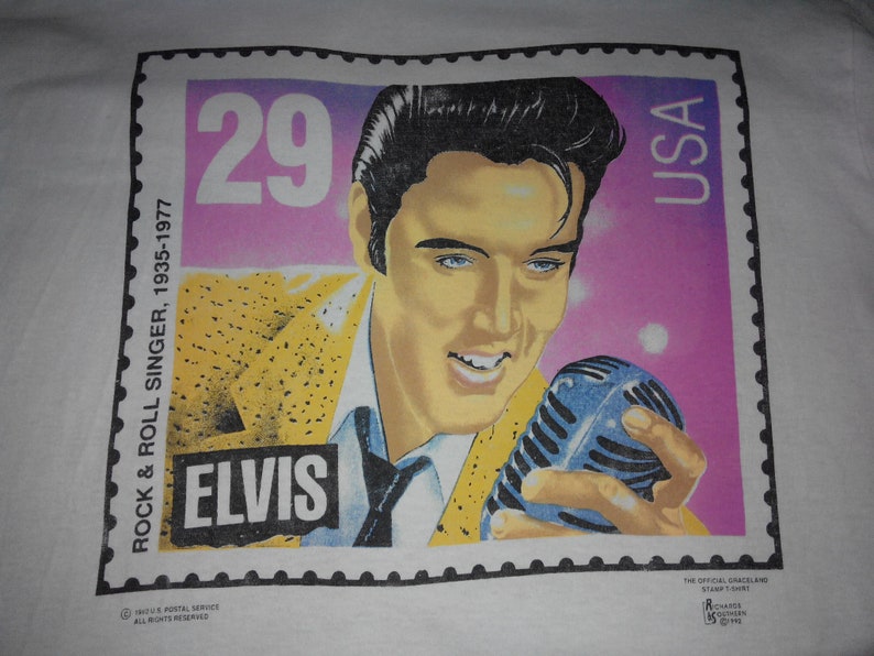 Vintage Elvis Presley 90s Rare Stamp Design Rock and Roll - Etsy