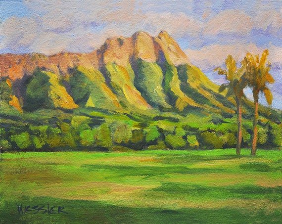 Diamond Head Oahu. Matted Art Print | Etsy