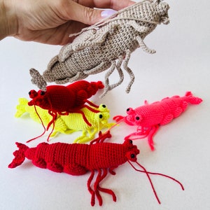 Crochet Lifelike Shrimp, Prawn Pattern, PDF File in English Language - Etsy