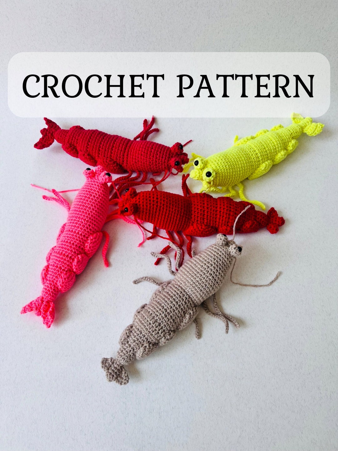 Crochet Lifelike Shrimp Prawn Pattern PDF File in English - Etsy