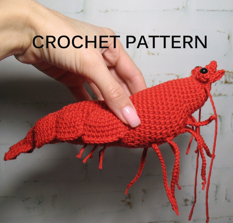 Crochet lifelike Shrimp Prawn Pattern PDF file in English | Etsy