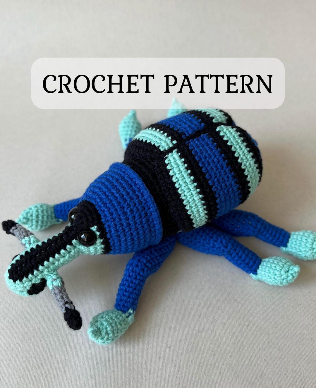 Blue Weevil Crochet Pattern, Amigurumi Weevil Tutorial, PDF in English ...