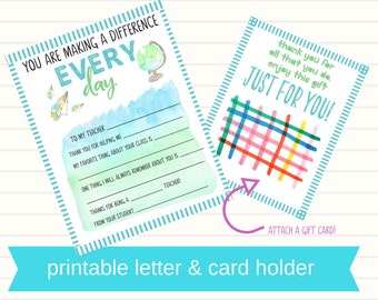 DIY Printable End of the Year Teacher Gift Teacher - Etsy