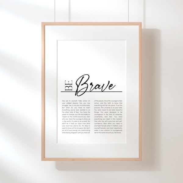 Brave Quote - Etsy