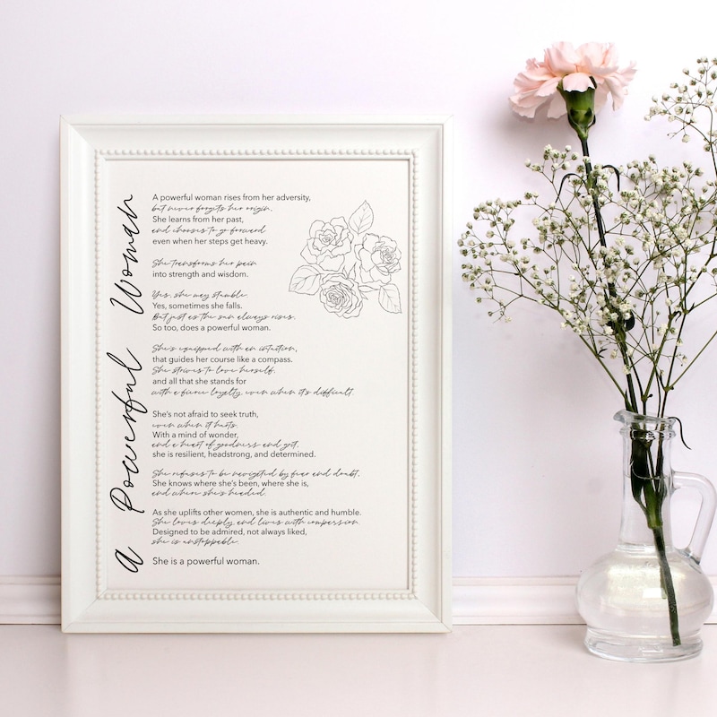 Poem for a Strong Woman - Etsy