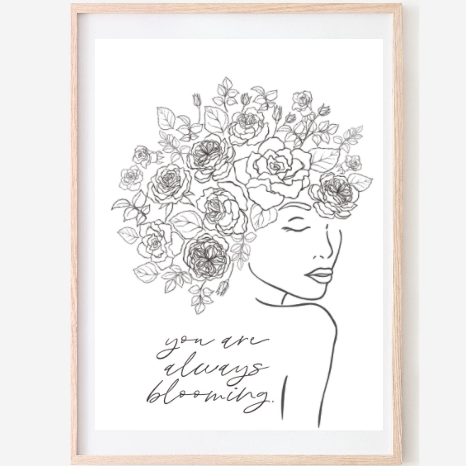 Line Drawing Woman - Self Love Art - Self Worth Art Self Forgiveness ...