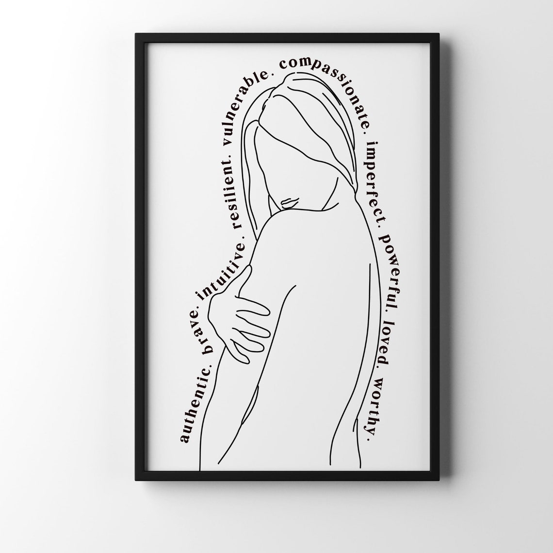 Self Love Art Body Positivity, Line Art Woman, Line Drawing Woman, Self ...