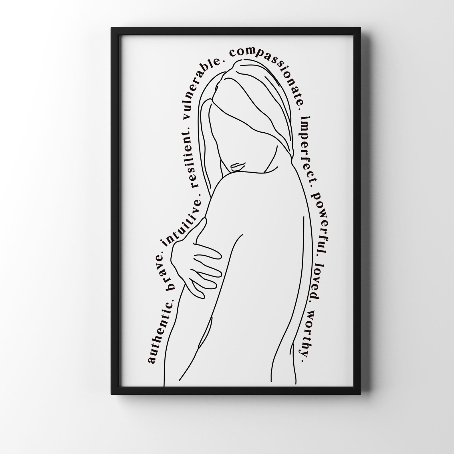 Self Love Art Body Positivity Line Art Woman Line Drawing | Etsy