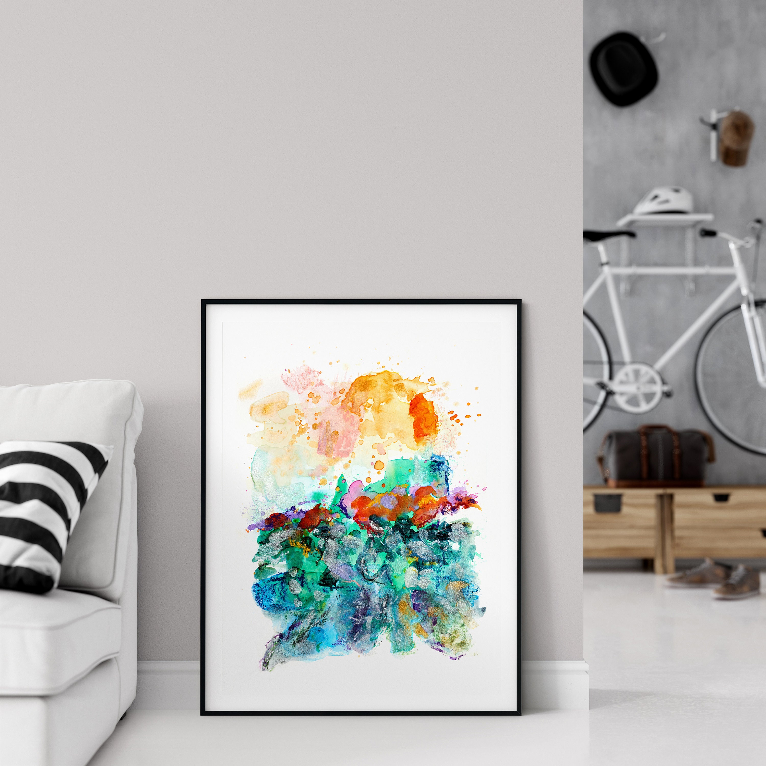 Hurricane Waters Art Print: Abstract Seascape With Metallic Gold - Etsy