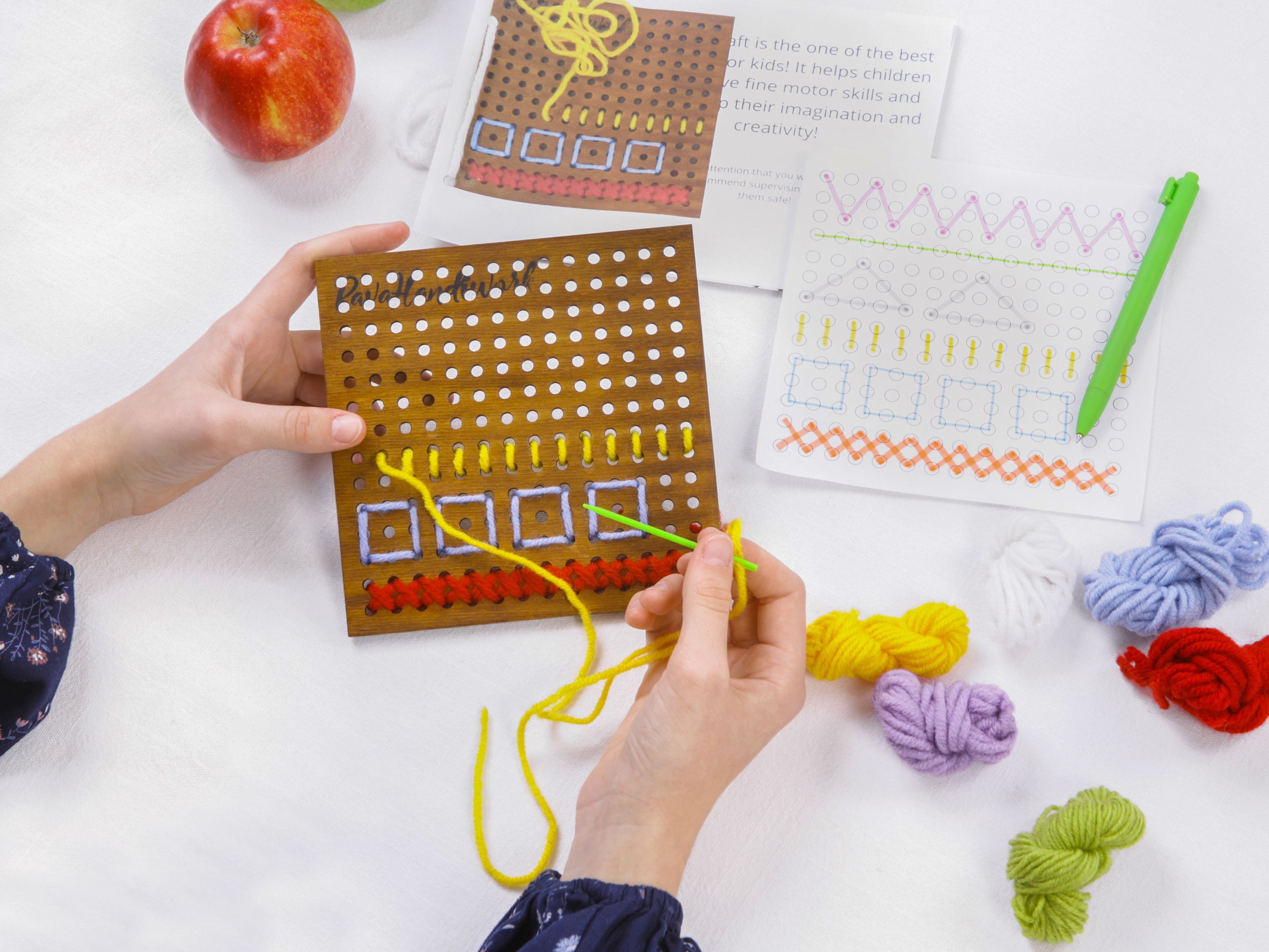 Kids Embroidery Kit Wooden Embroidery Board Kit Easy Sewing - Etsy