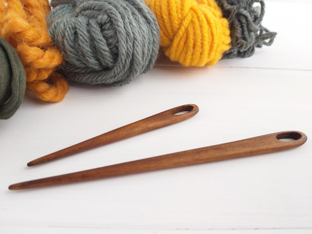 Pack of 2 Weaving Needles, Smooth and Pointy Wooden Tapestry Needle ...