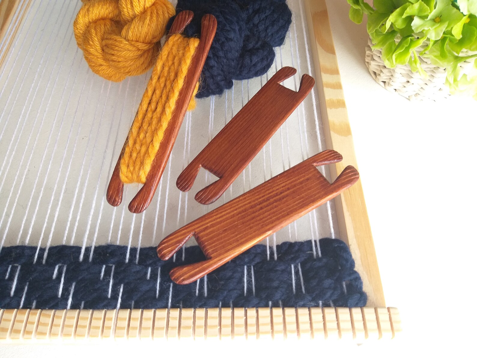 Weaving Shuttle Stick Set of 3 Wooden Weaving Tools Band - Etsy